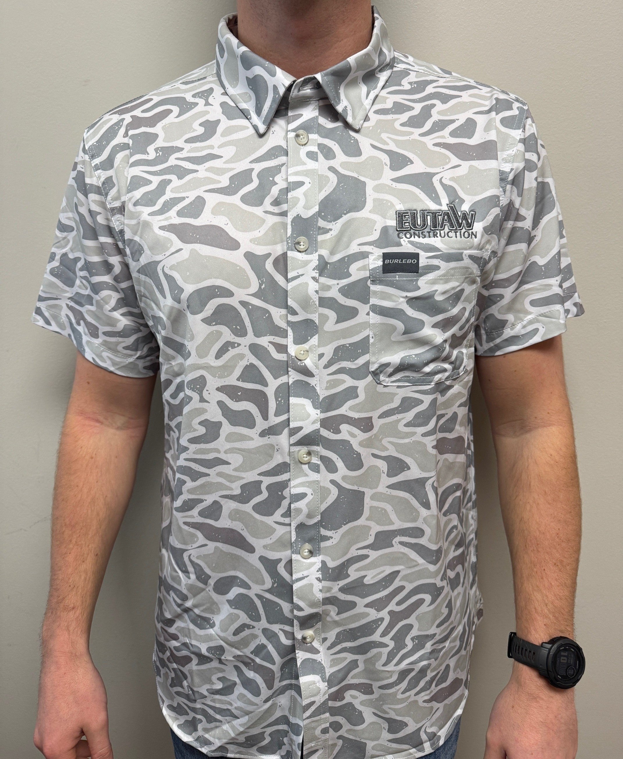 Burlebo Performance Button Up -- White Camo – Eutaw Shop